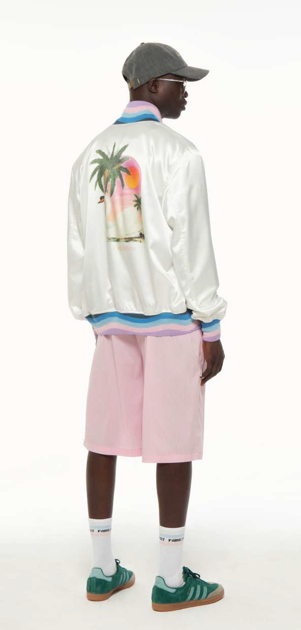 Family First Satin Swan Bomber Jacket - White - Due West