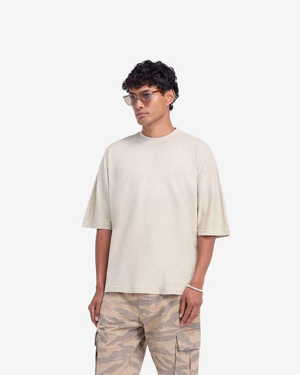 Represent Stepped Hem Tee - Oatmeal - Due West
